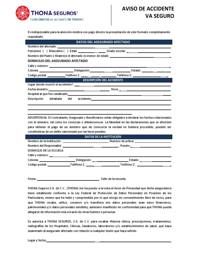 Aviso de Accidente VA Seguro | PDF | Póliza de seguros | Justicia