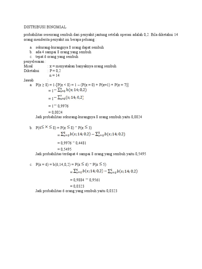 Distribusi Binomial | PDF | Metode & Bahan Ajar | Kesehatan Holistik