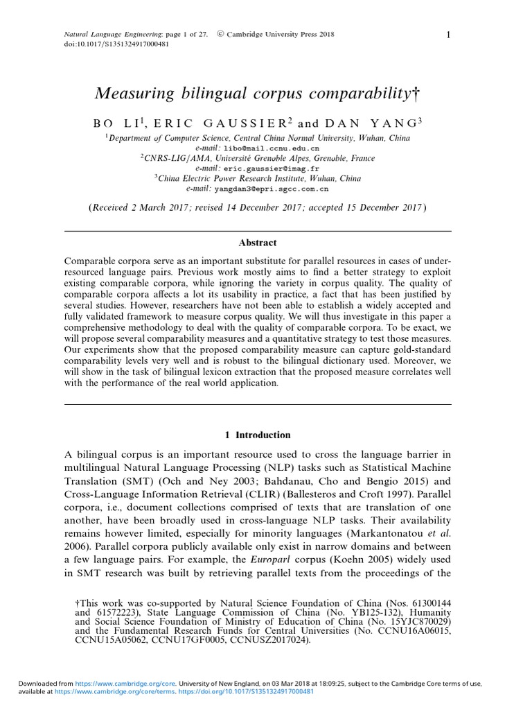 Measuring Bilingual Corpus Comparability | PDF | Vector Space | Applied Linguistics