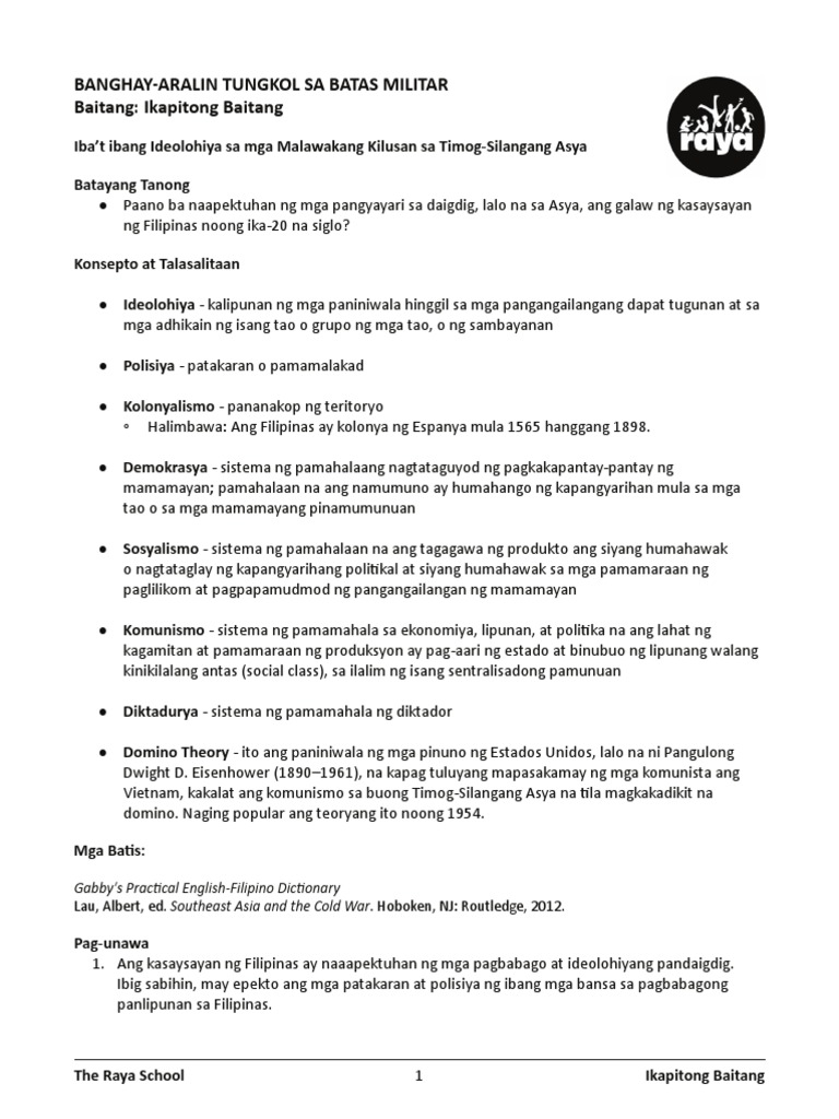 04 ML Grade 7 LP Raya School PDF | PDF