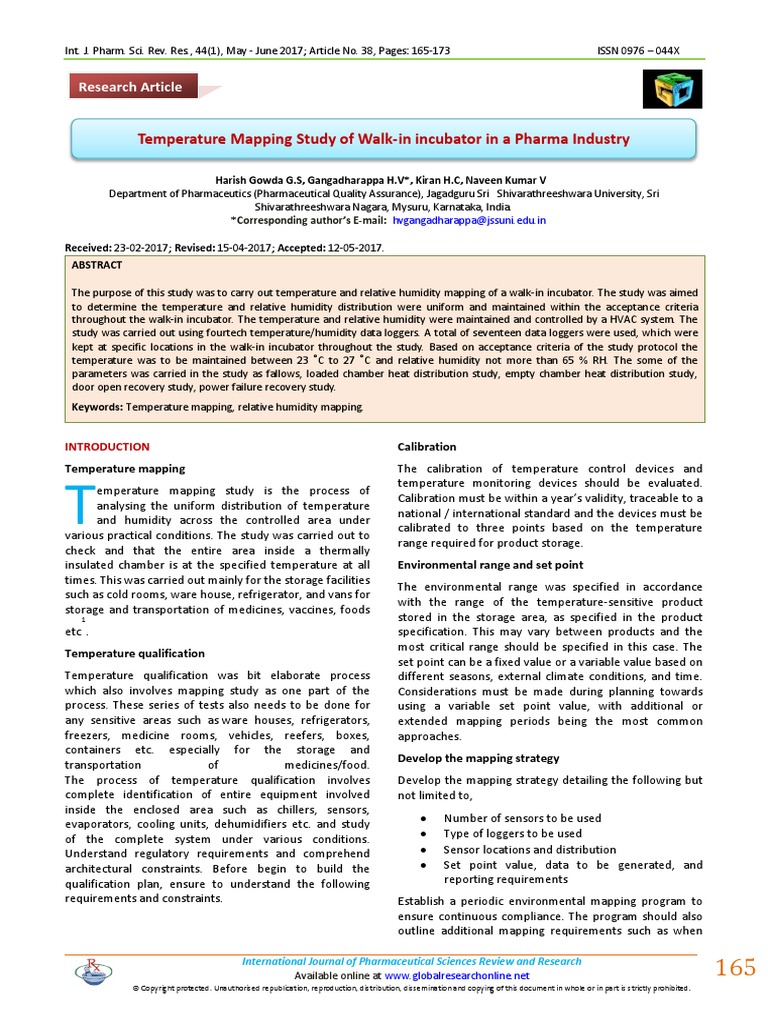 Temperature Mapping Study | PDF | Refrigerator | Calibration