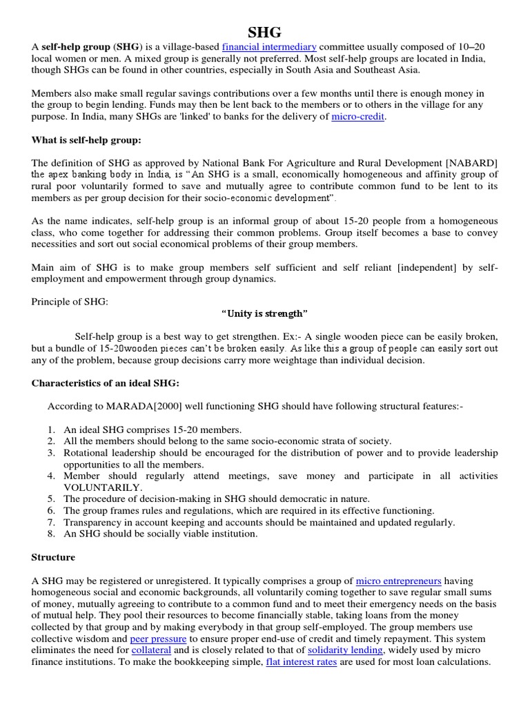 SHG Bank Linkage Program | PDF | Business Incubator | Startup Company