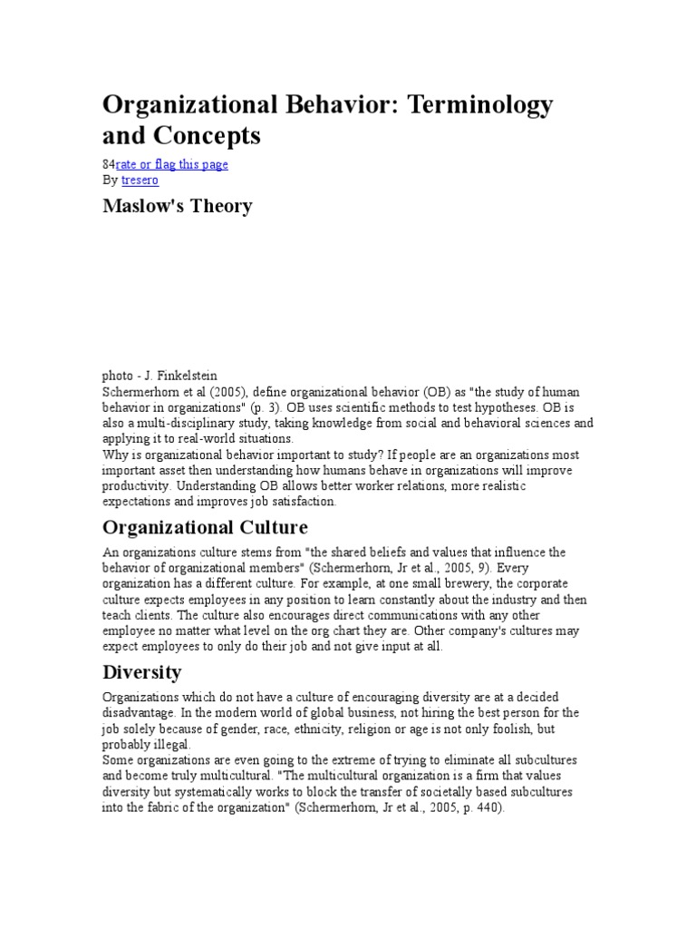 Conclusion of Ob | PDF | Organizational Behavior | Brewery