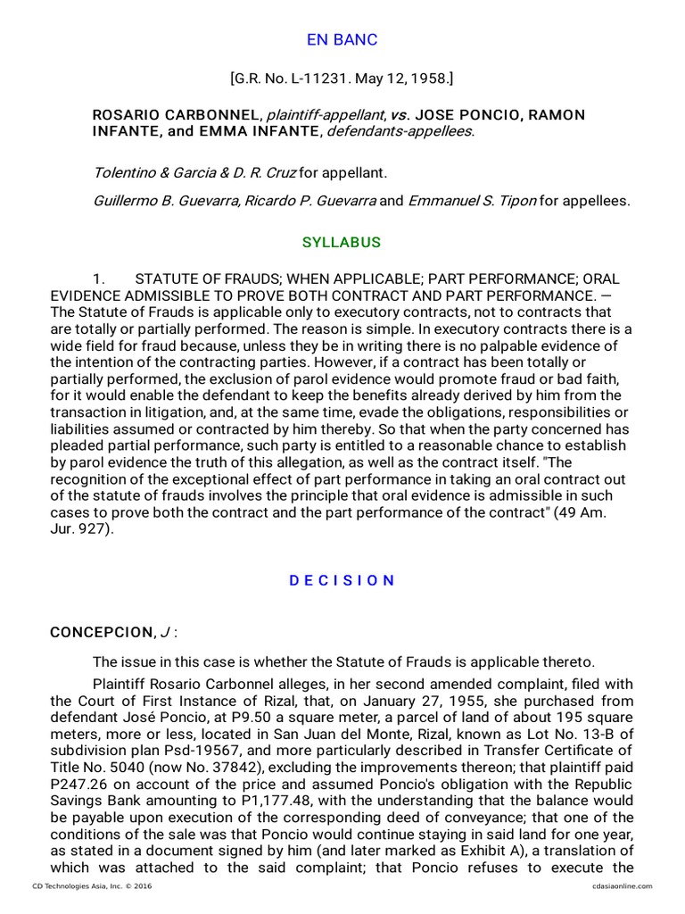Plaintiff-Appellant Vs Vs Defendants-Appellees Tolentino & Garcia & D ...