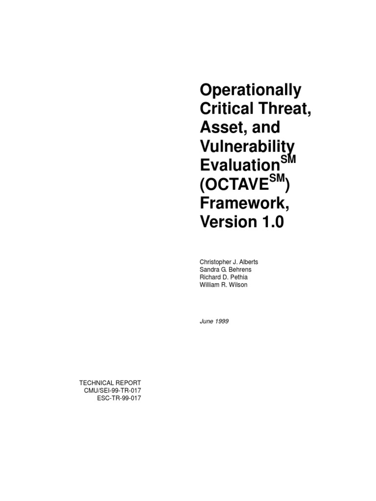 Octave Framework 1999 v1 | PDF | Information Security | Vulnerability ...