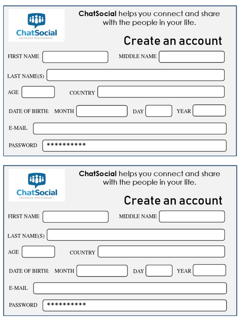 Social Media Registration Form | PDF