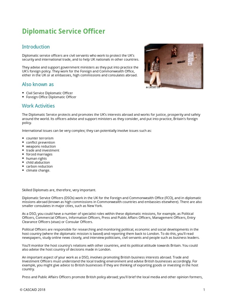 Diplomatic Service Officer | PDF | Diplomatic Mission | Consul ...
