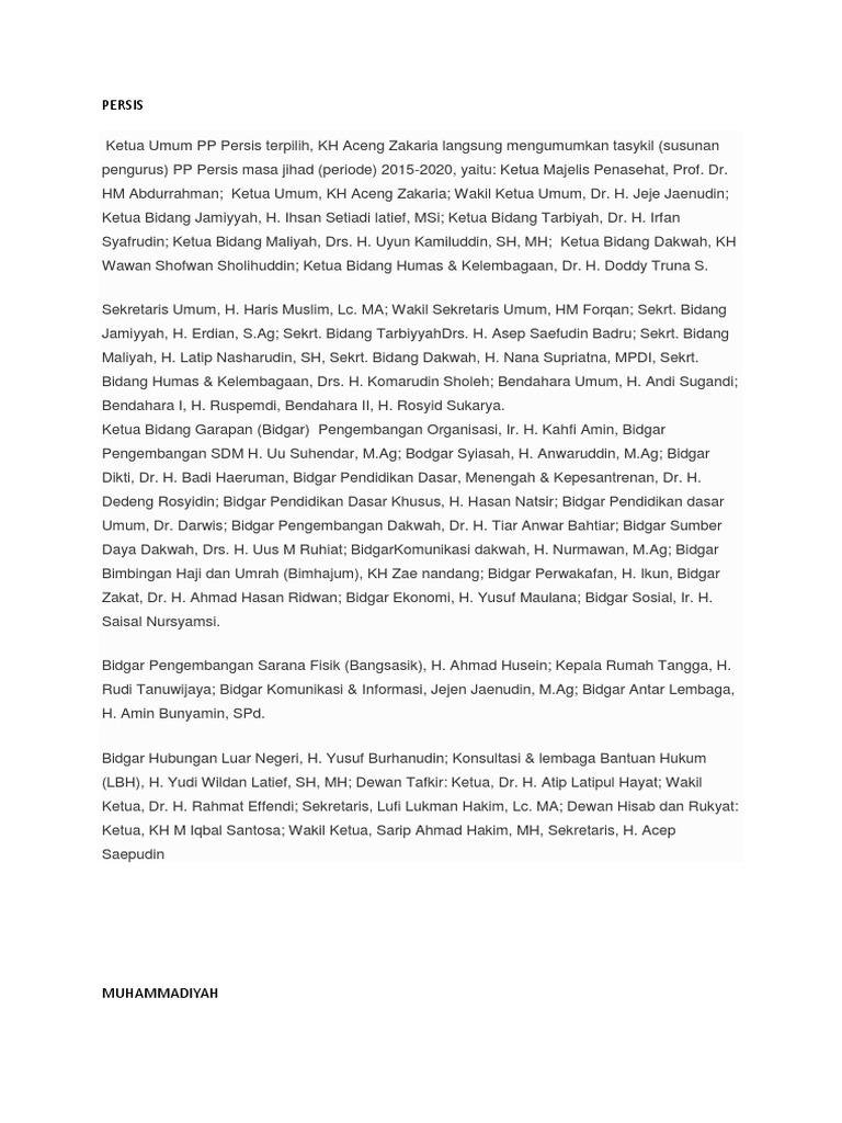 Struktur Ormas Islam | PDF