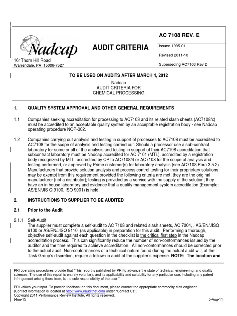 Ac7108 Rev e Nadcap | Audit | Corrosion
