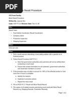 Mock Recall Record Sample | PDF