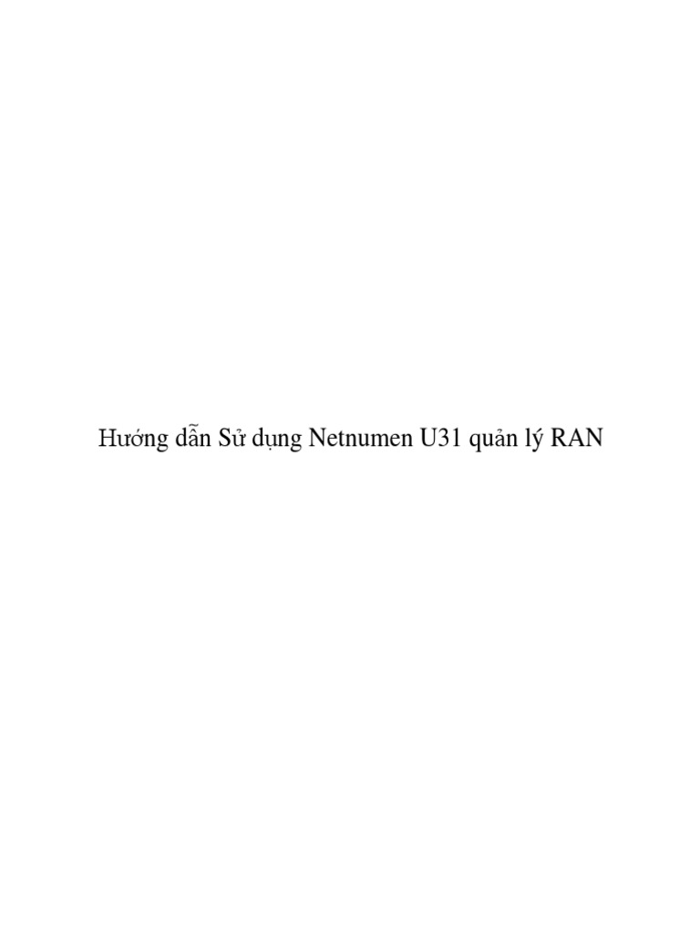 Hướng Dẫn Sử Dụng Netnumen U31 Cho RAN | PDF