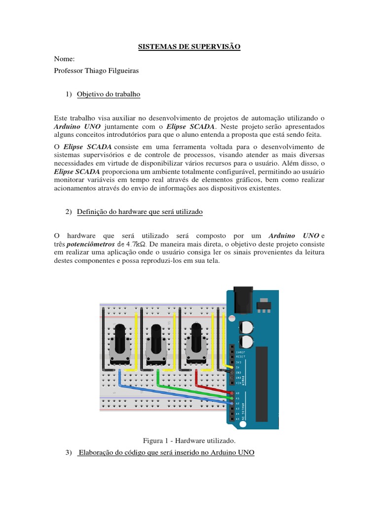 Sistemas de Supervisão - Projeto | PDF | Scada | Arduino