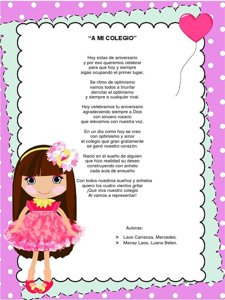 Poema por el Aniversario del Colegio | PDF