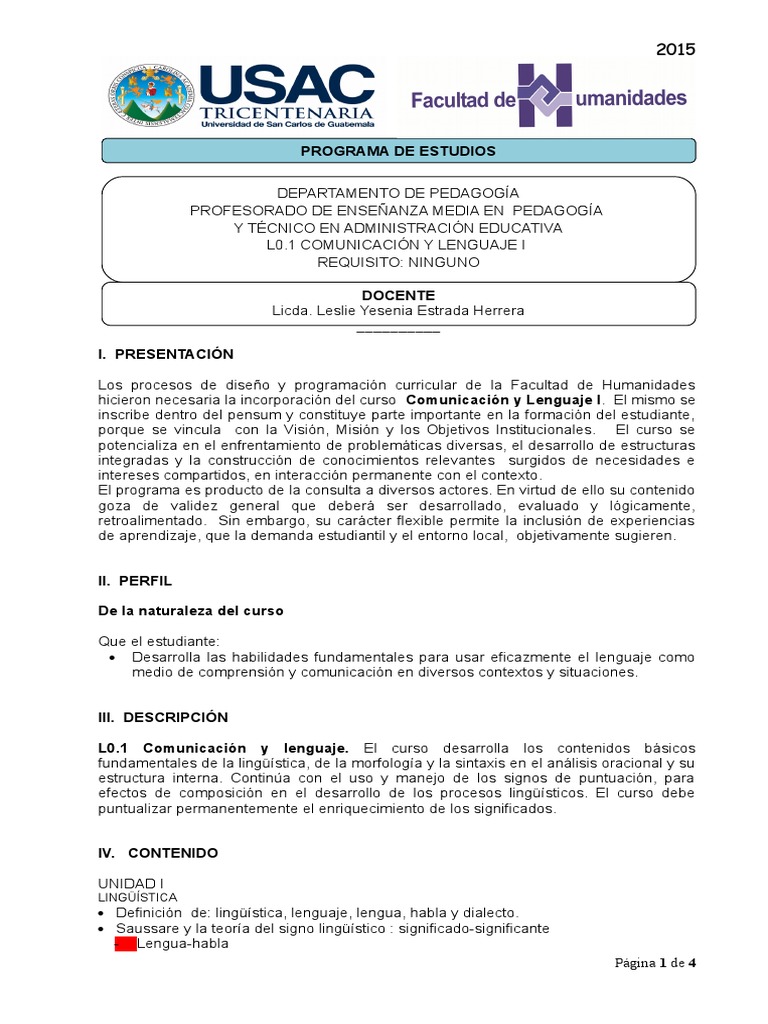 Guía Prgramàticca Comunicación | PDF | Evaluación | Aprendizaje