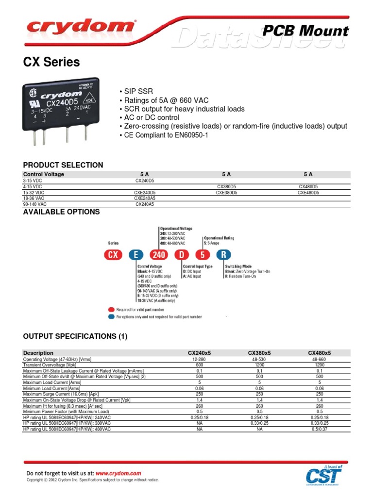 Crydom CX240D5 | Download Free PDF | Electrical Components | Electric Power