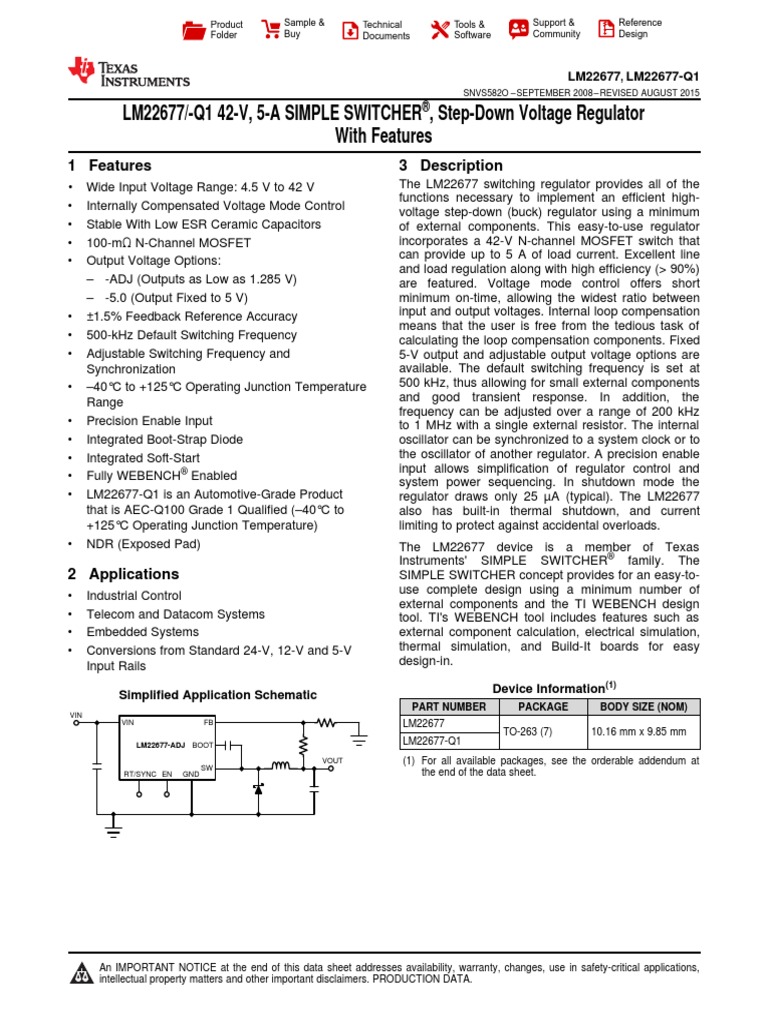 LM 22677 | PDF | Electrostatic Discharge | Capacitor