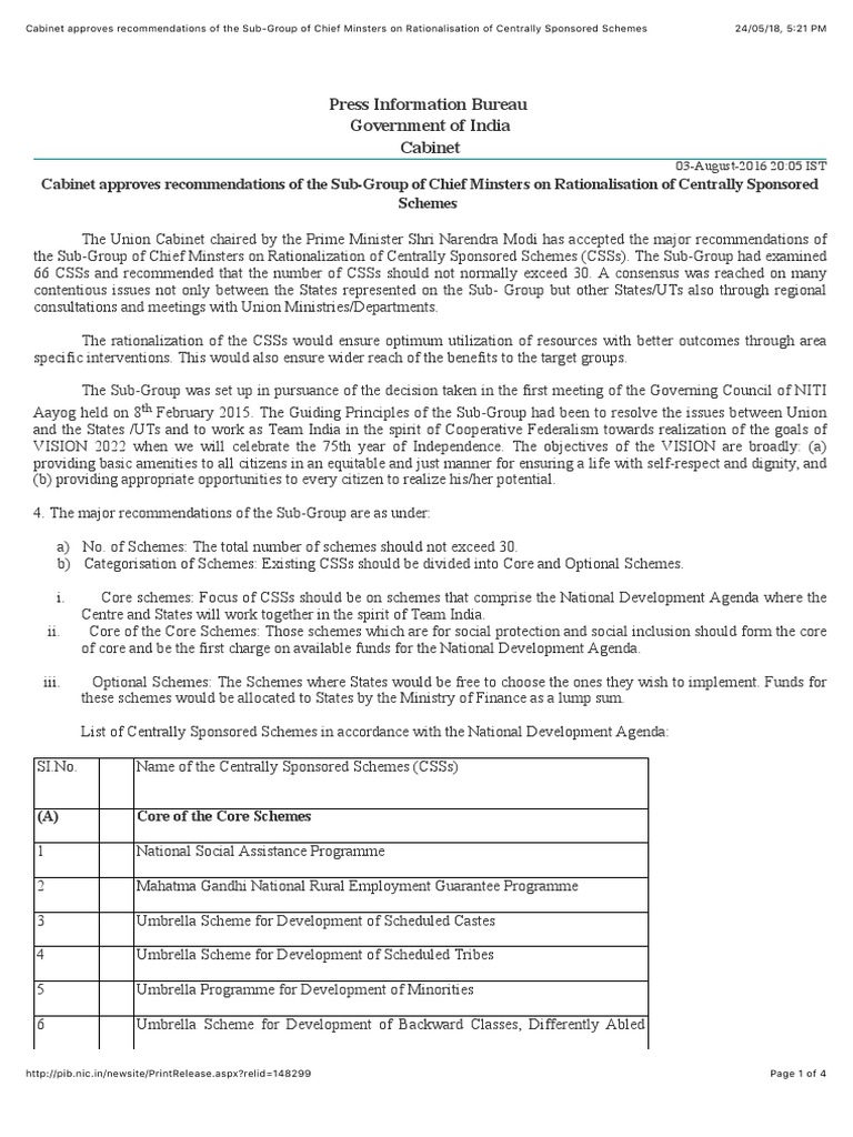 Press Information Bureau Government of India Cabinet | PDF | Government ...