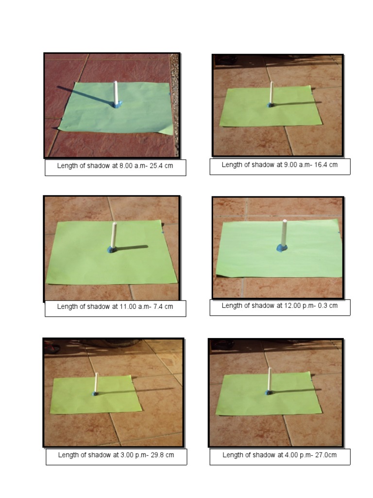 Shadow Length Measurements by Time | PDF