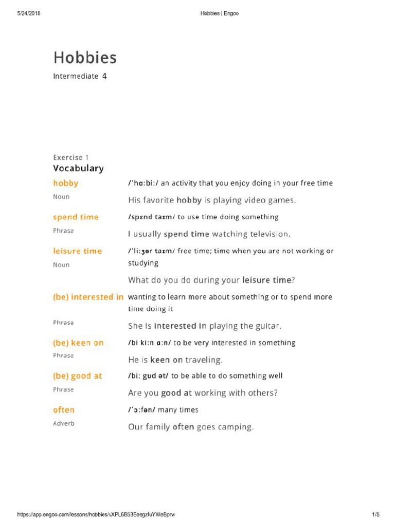 My Hobbies | PDF