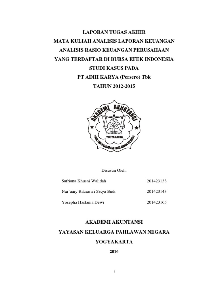 Laporan Tugas Akhir Alk | PDF