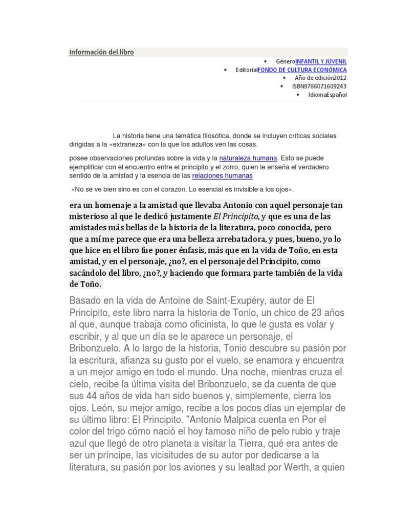 Por El Color Del Trigo | PDF | El Principito