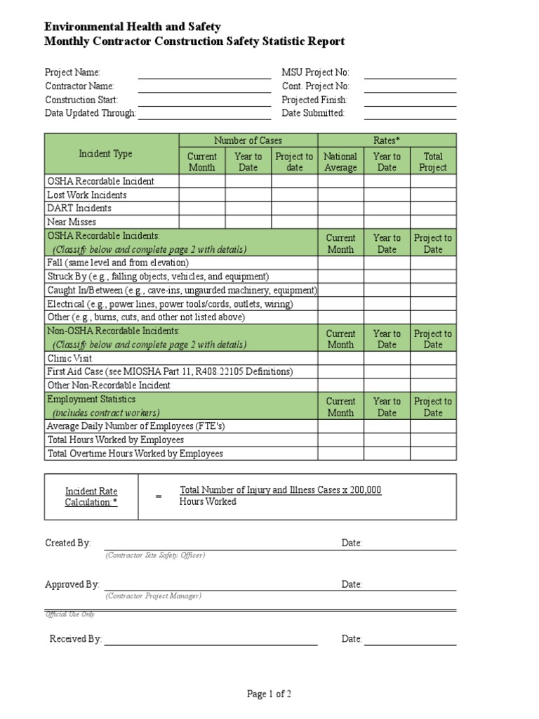 Construction Safety Stat Report | Occupational Safety And Health ...