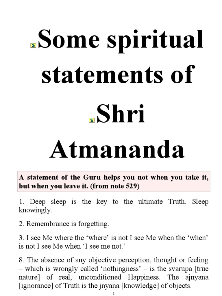 0.atmananda Quotes | PDF | Truth | Ātman (Hinduism)