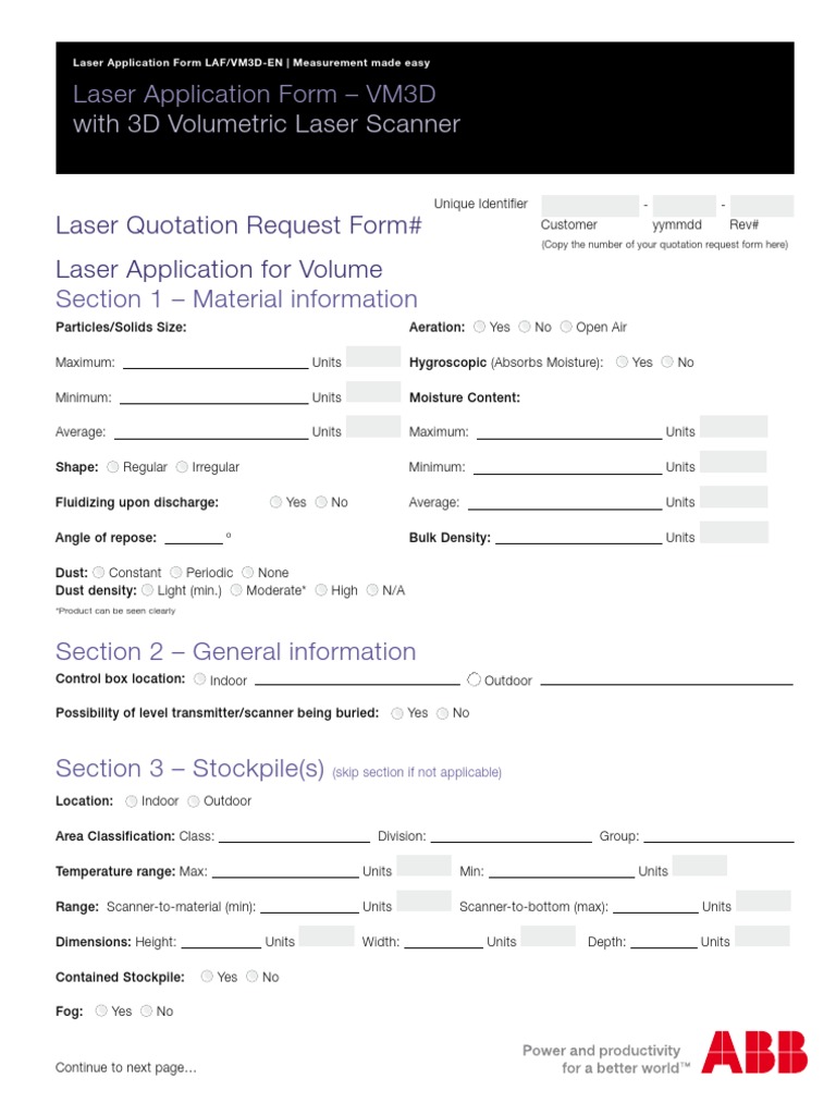 ABB Laser Application Form VM3D | PDF | Image Scanner | Laser