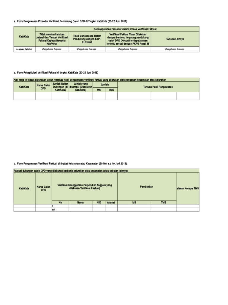 Formulir A2 PCDPD.1 Verfak DPD | PDF