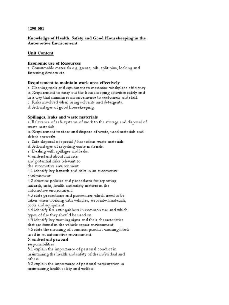 051 Health and Safety Good Housekeeping 1 | PDF | Personal Protective ...