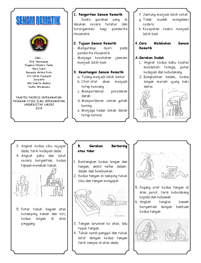 Leaflet Senam Rematik | PDF
