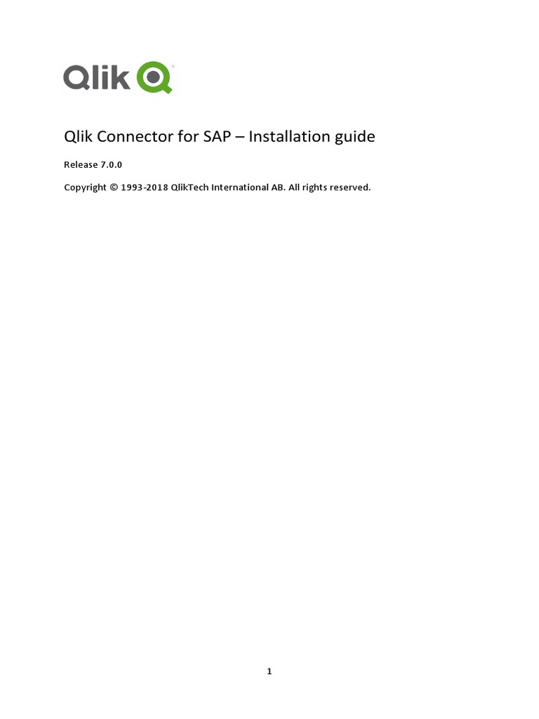 Qlik Connector For SAP - Installation Guide v7.0.0 | PDF | Gateway (Telecommunications ...