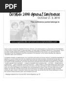 Youth LDS General Conference Packet | Prophet | Television