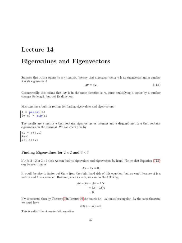 Linear Algebra: Eigenvalues & Vectors | PDF | Eigenvalues And Eigenvectors | Matrix (Mathematics)