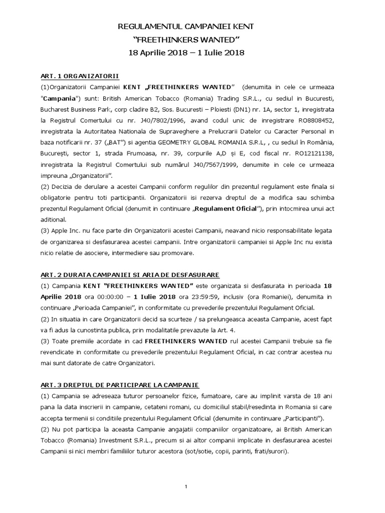 Regulament Kent | PDF