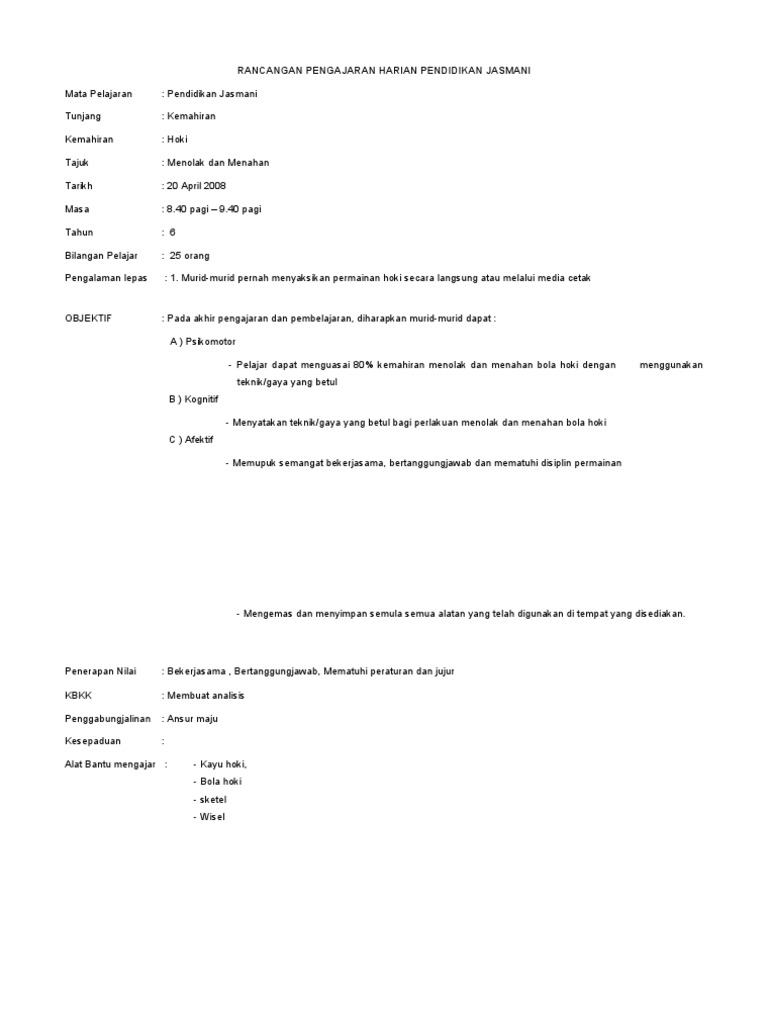 RPH - Hoki (Menolak Dan Menahan) | PDF