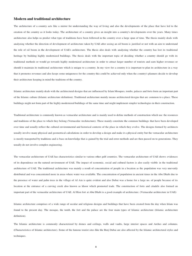 Modern and Traditional Architecture 2 | PDF | United Arab Emirates | Dubai