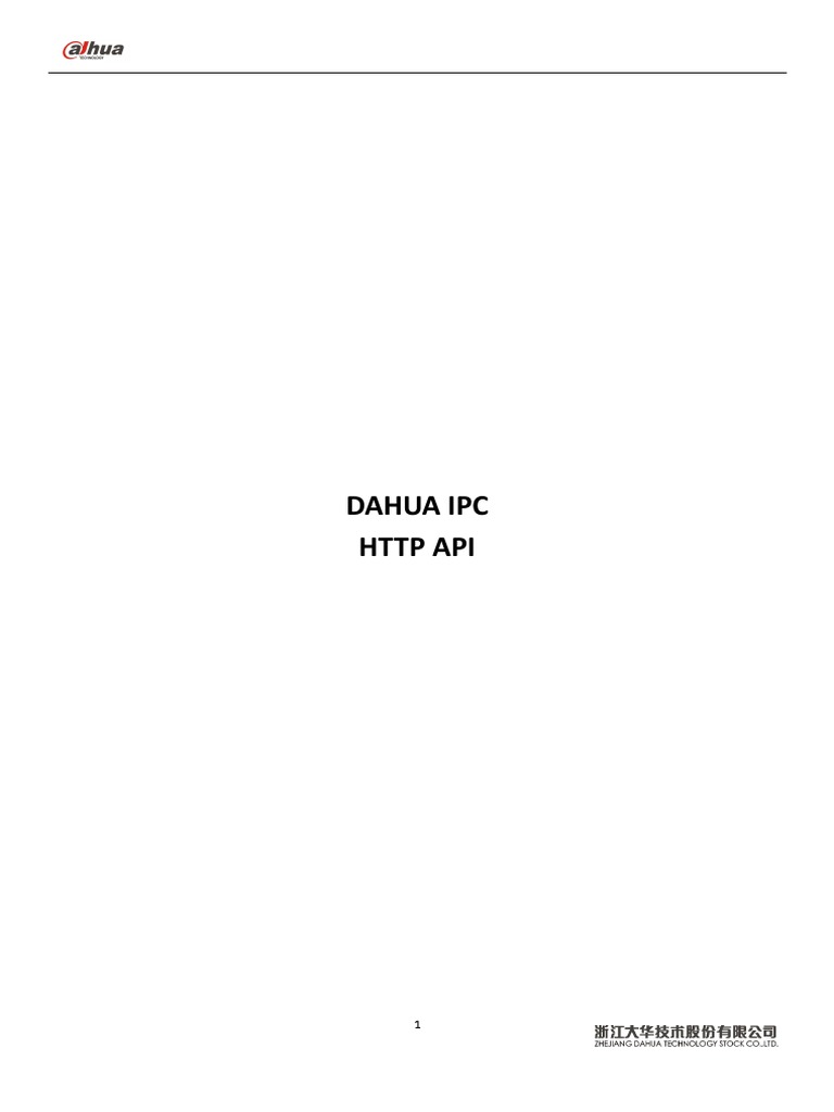 DAHUA IPC HTTP API V1.00x PDF | PDF | Hypertext Transfer Protocol | Internet Architecture
