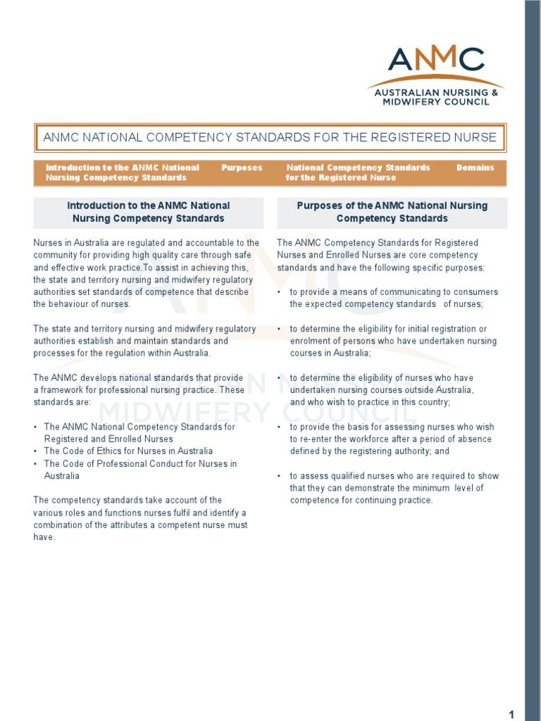 ANMC Competency RN | PDF | Nursing | Competence (Human Resources)
