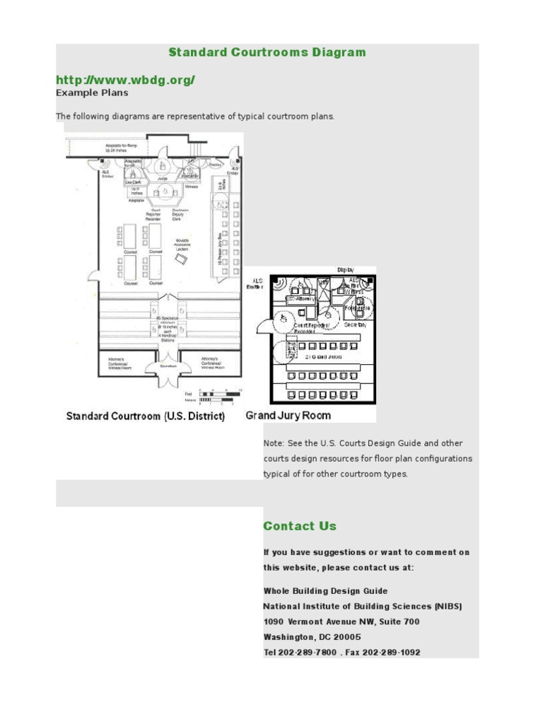 Typical Courtroom Layout Diagrams | PDF