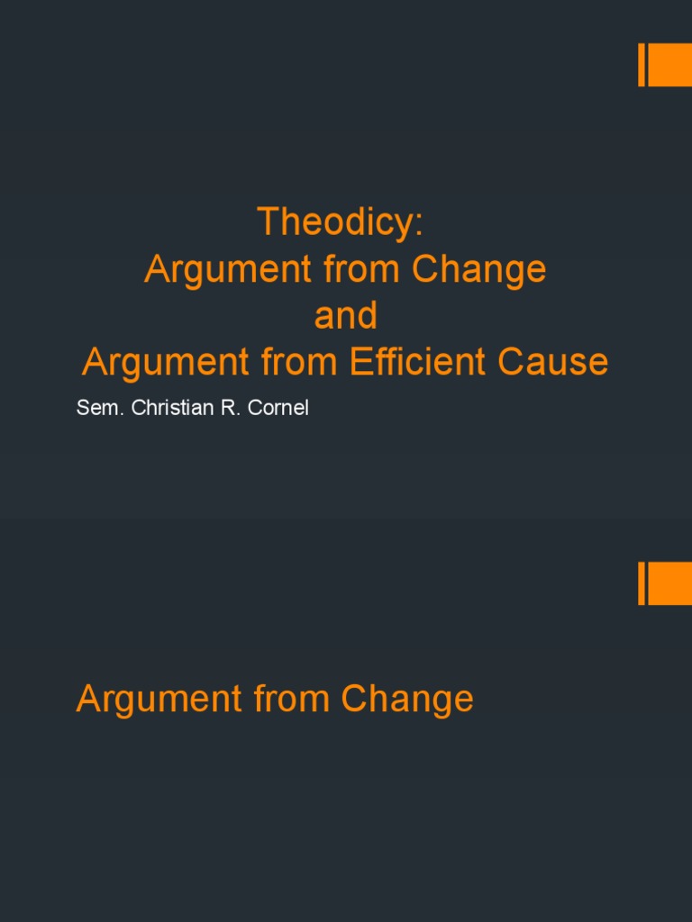 Theodicy: Argument From Change and Argument From Efficient Cause | PDF