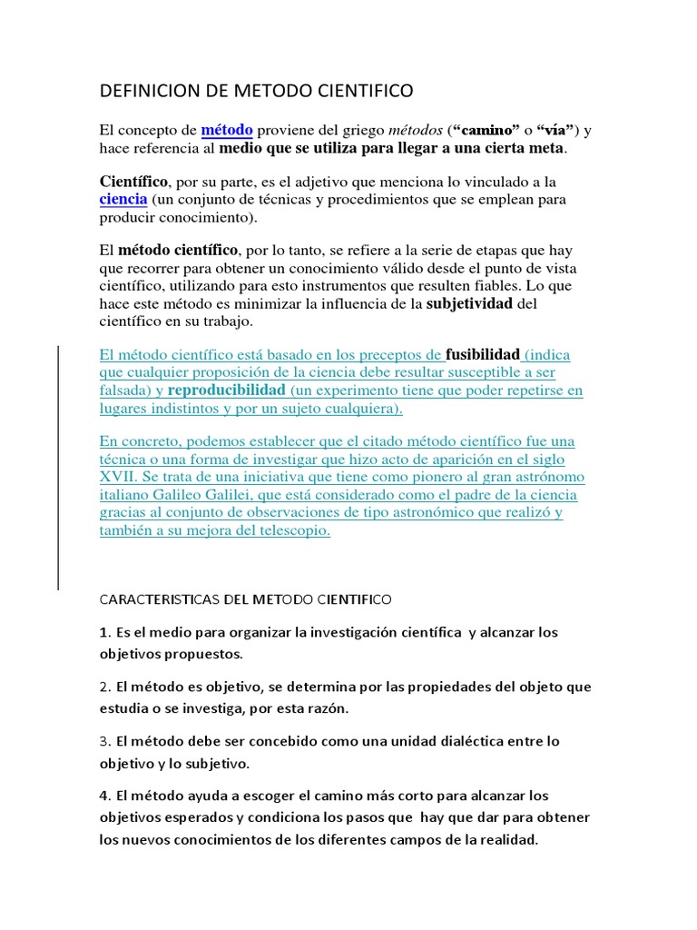 Definición del Método Científico | PDF | Método científico | Science
