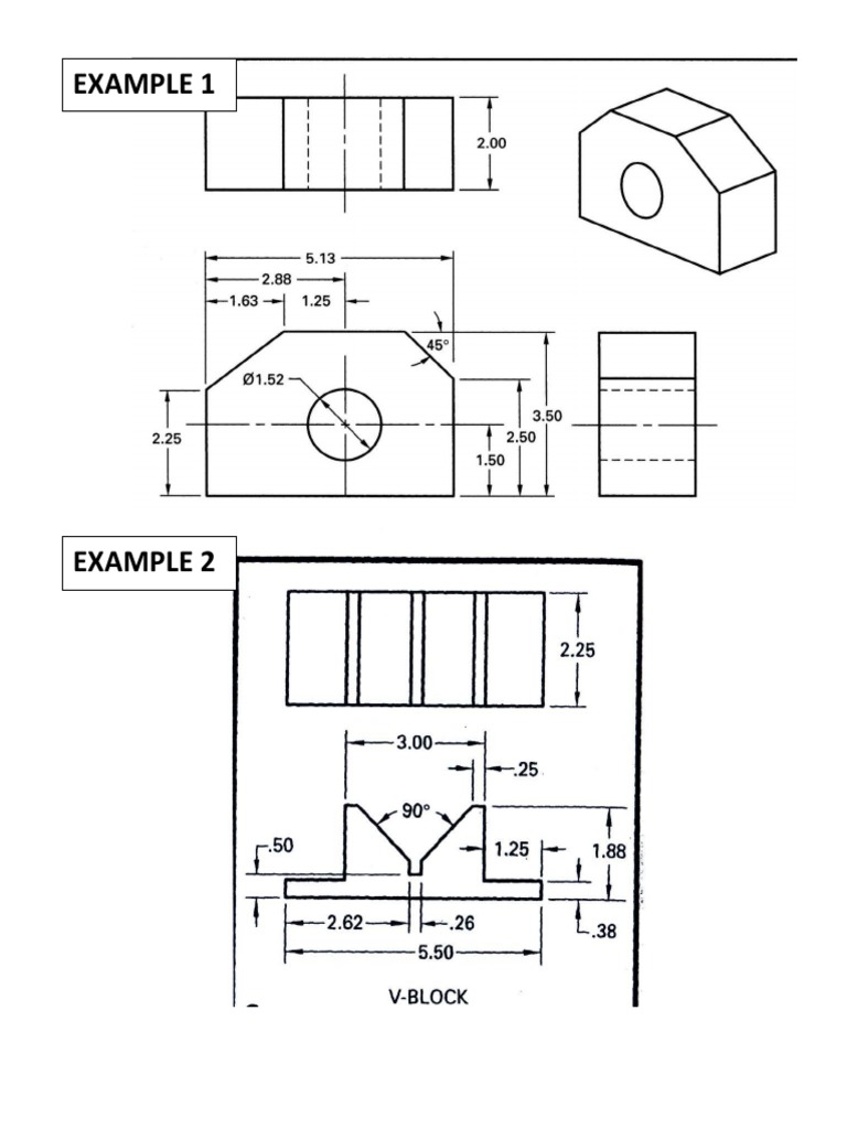 AutoCAD Exercises For Tutorials | PDF