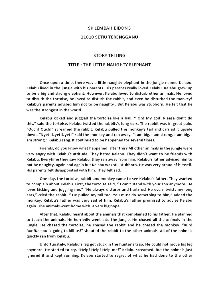 Kelabu: The Stubborn Elephant's Lesson | PDF
