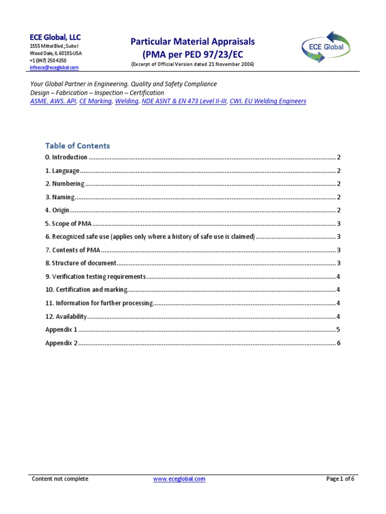 Guide on PMA per PED.pdf | Specification (Technical Standard ...