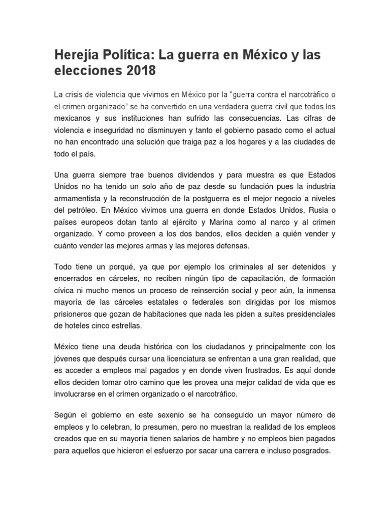 Herejía Política | PDF | Guerra Mexicana contra las Drogas | México