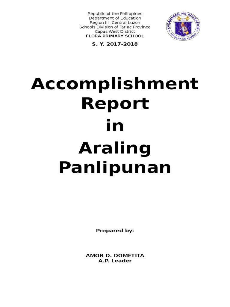 A.P Accomplishment Report in A.P. | PDF | Teachers | Change