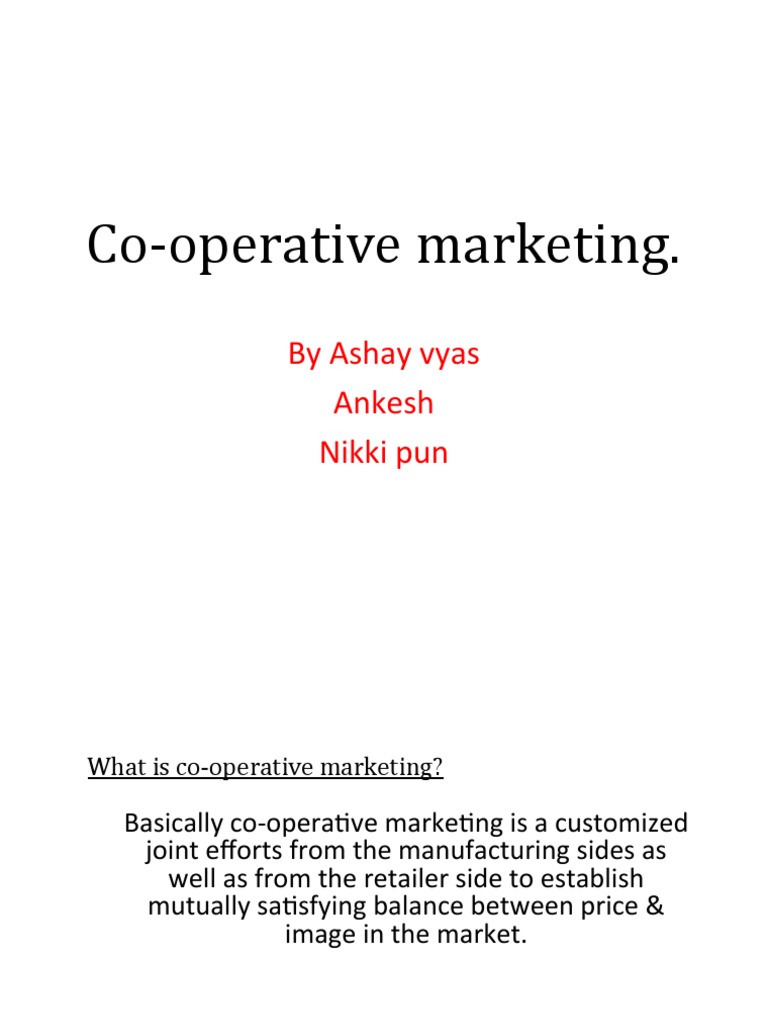 Co-operative Marketing Strategies Explained | PDF | Brand | Retail