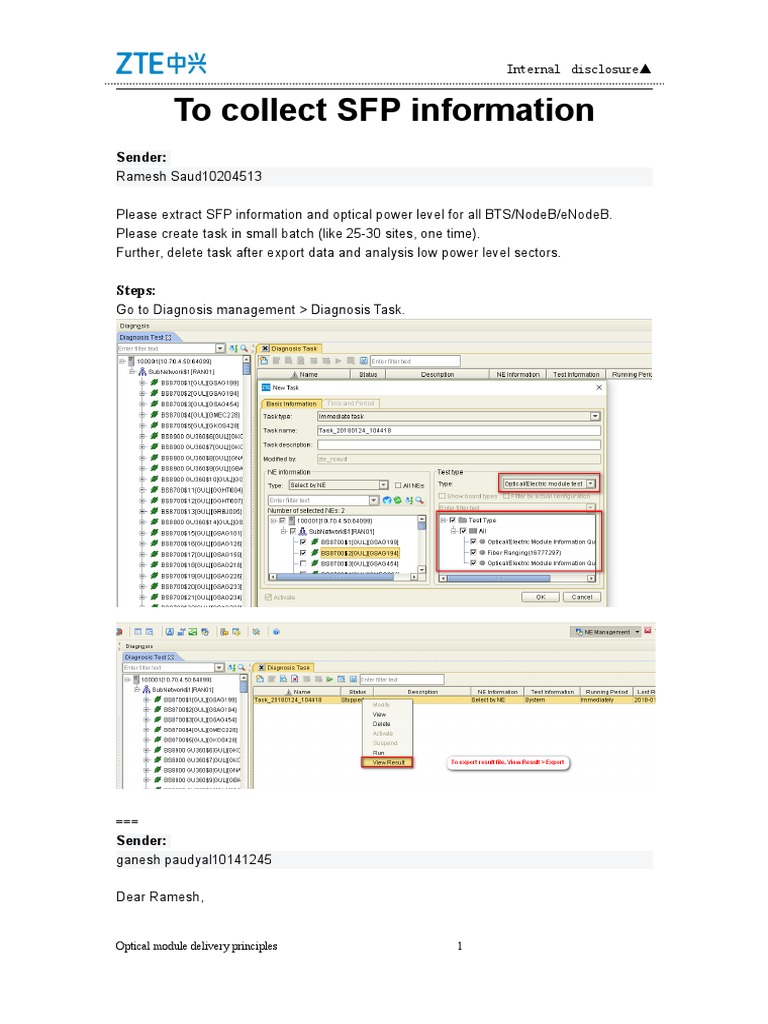 To Collect SFP Information: Steps | PDF