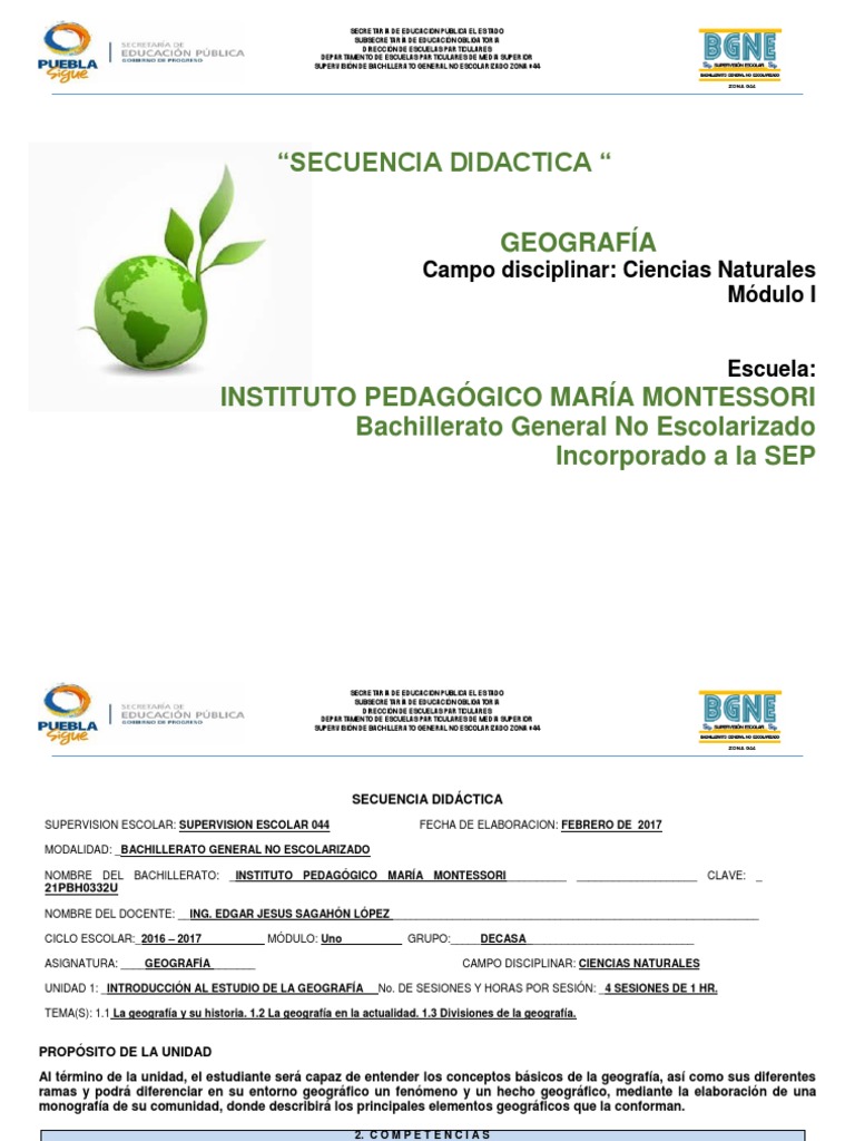 Geografía Secuencia Agosto - Montessori (Edgar Jesus Sagahón López ...